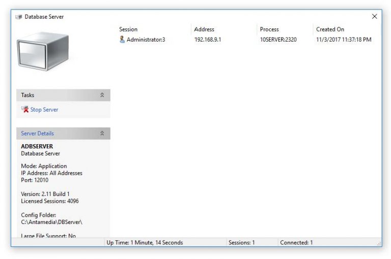 Antamedia Database Server I Antamedia software
