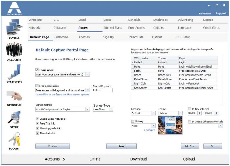 How to configure HotSpot Login page? I Antamedia software