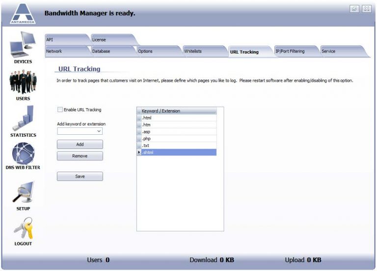 URL Tracking I Antamedia software