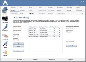Filtering I Antamedia software