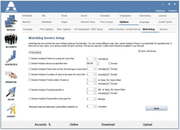 Watchdog Setup I Antamedia software