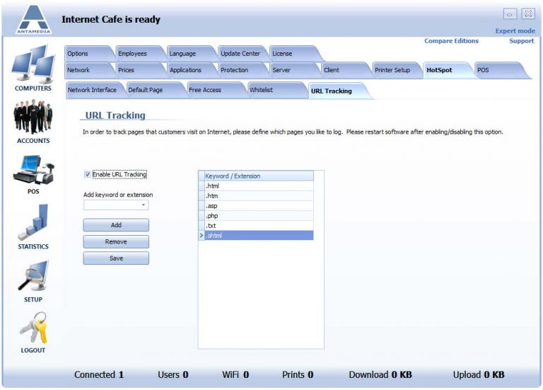 URL Tracking I Antamedia software