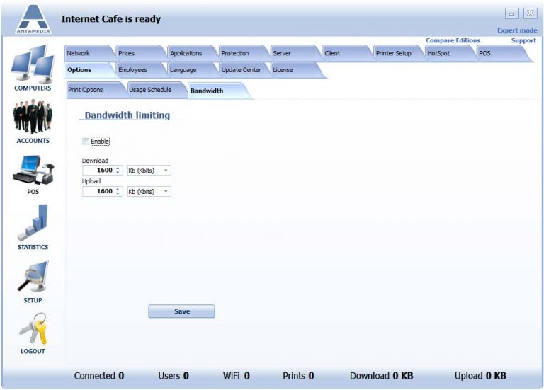 Bandwidth I Antamedia software